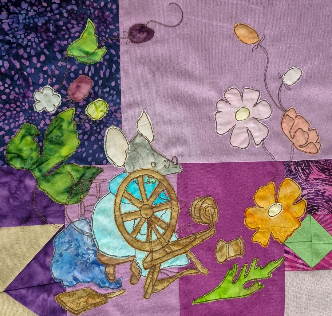 PDF Pattern for Sally the Shrew in the Autumn Block 1 Quilt Raw Edge ...