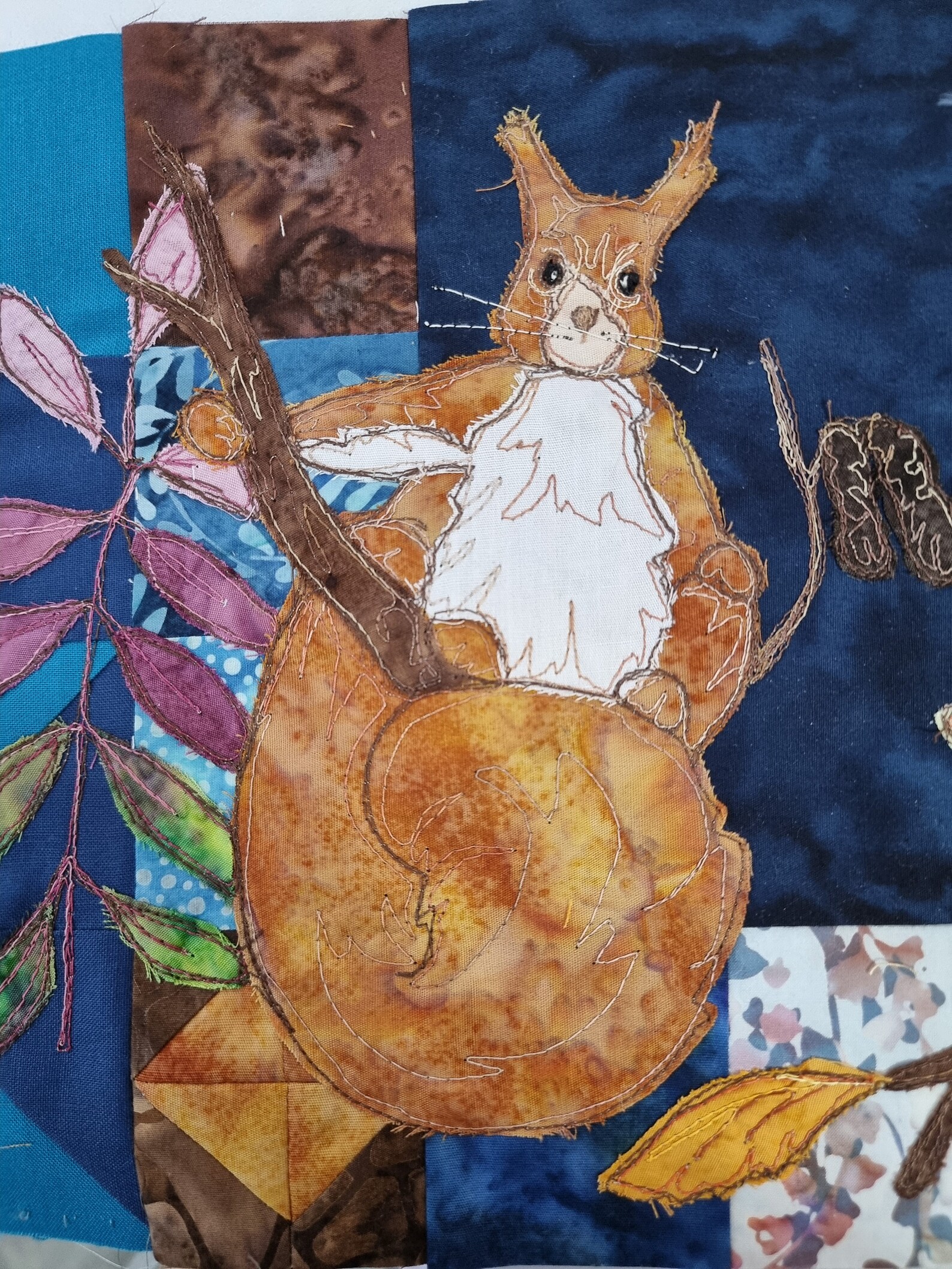 PDF Pattern for Autumn Forage Block 6 Squirrel Free Motion Embroidery ...