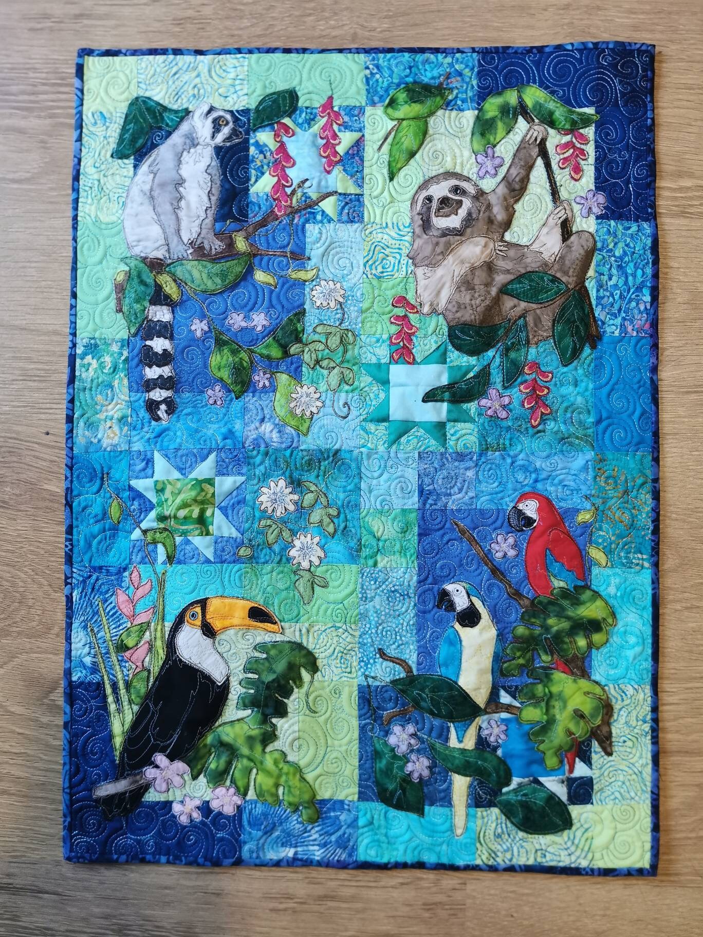 Original art for sale 'rainforest fiesta ' 20 by 28 Wall hanging ...