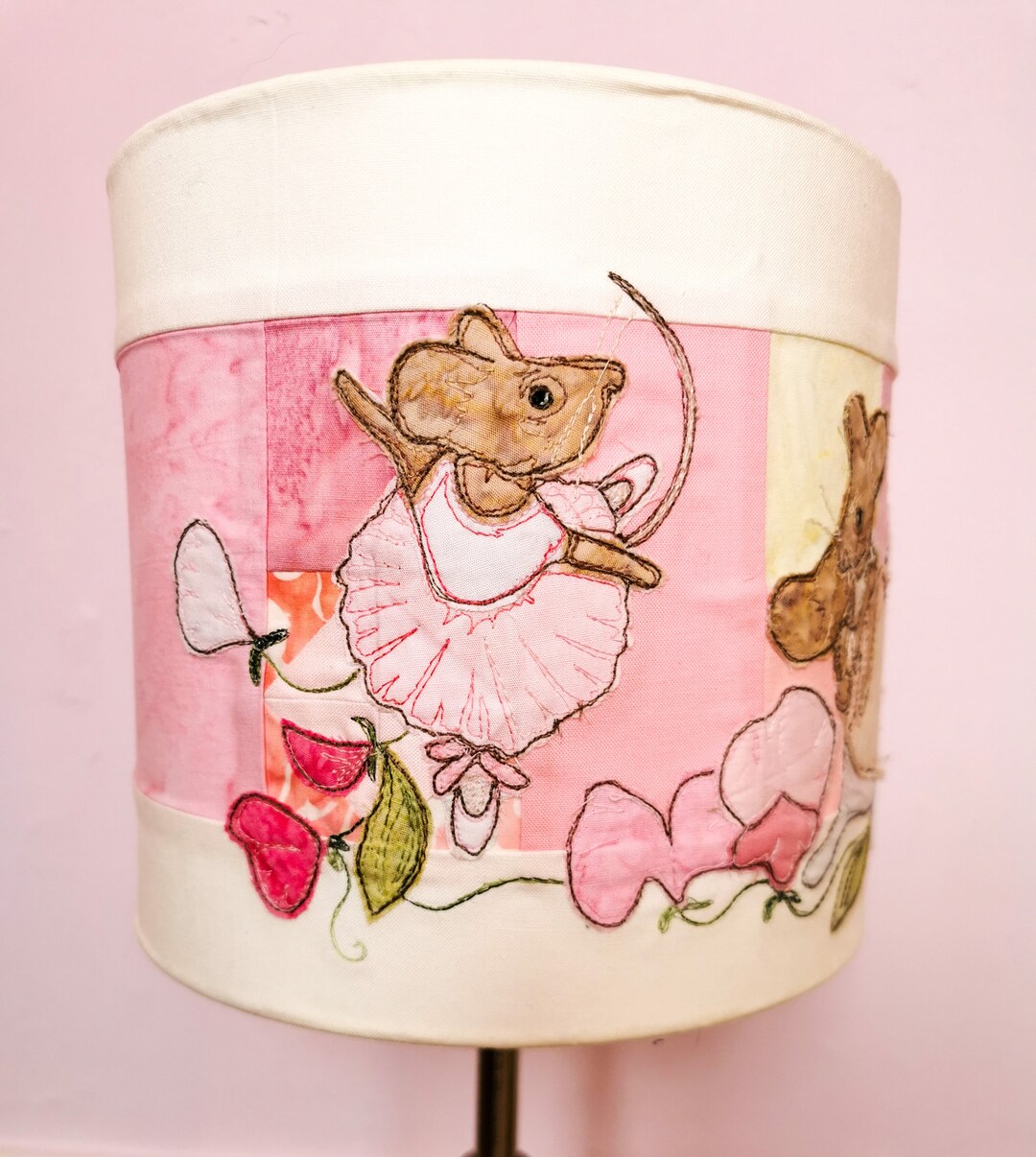 PDF Pattern for Ballerina Mice Pretty Pinks Lampshade Raw Edge Applique ...
