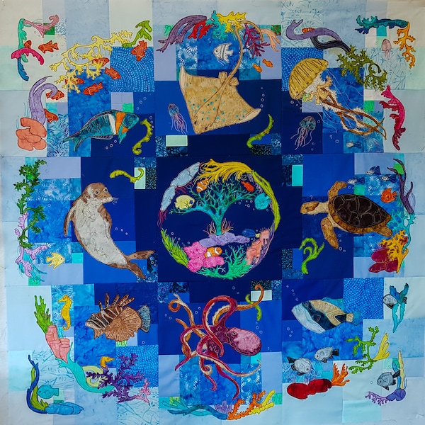 Sea Life Baby Quilt - Etsy