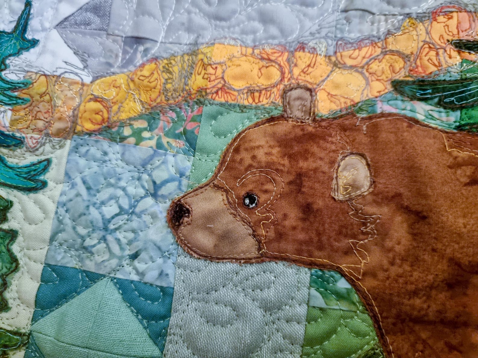 PDF Pattern for 'rocky Mountain" Block 1 Quilt Bear Mountain Raw Edge ...