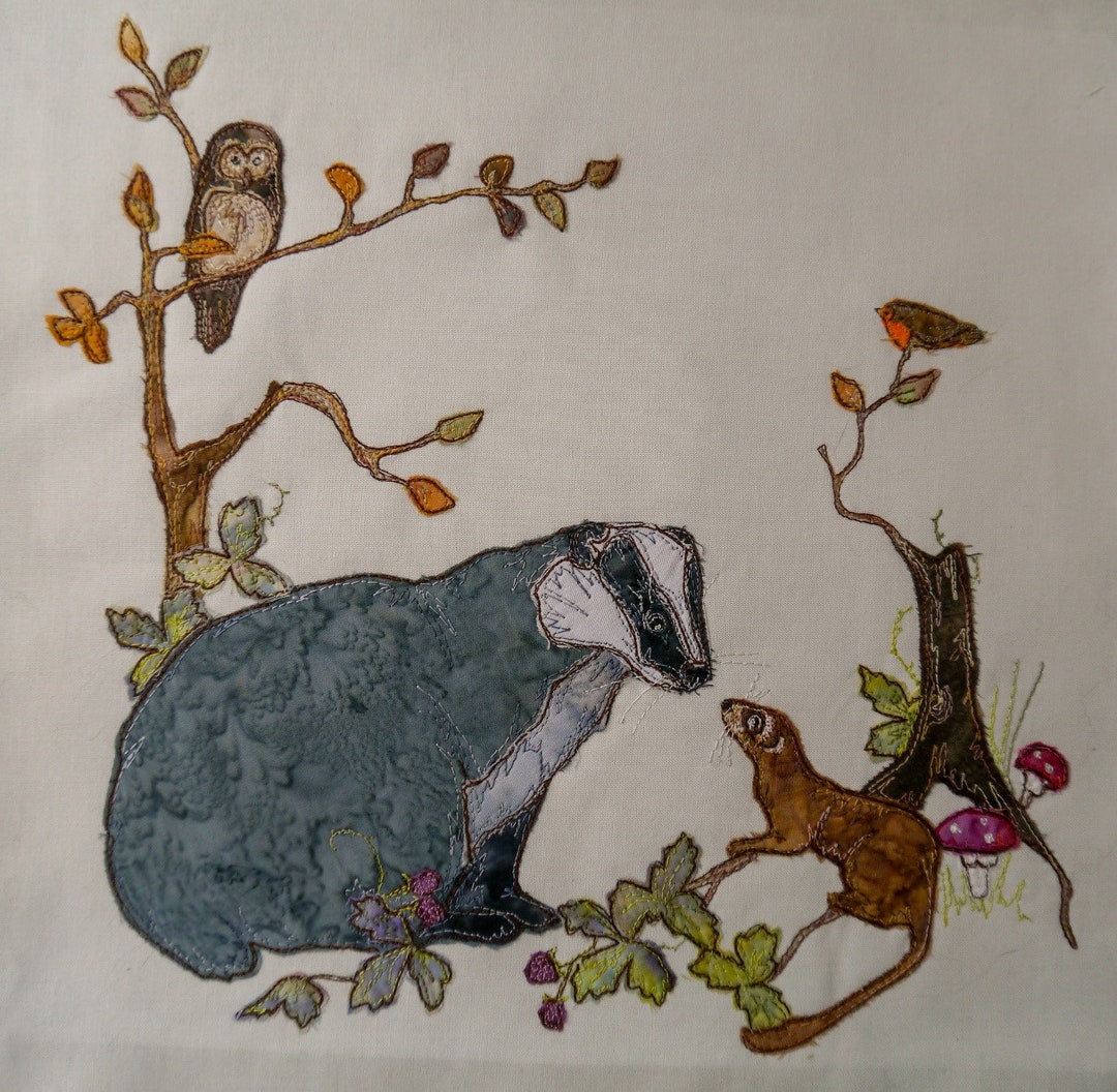 PDF Pattern for Highlands Quilt Block 5 Badger Raw Edge Applique ...