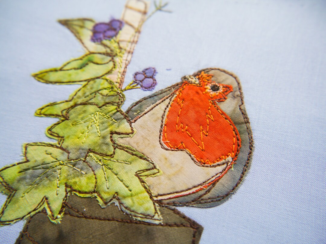Robin and Ivy Applique Template: Free Motion Embroidery (digital ...