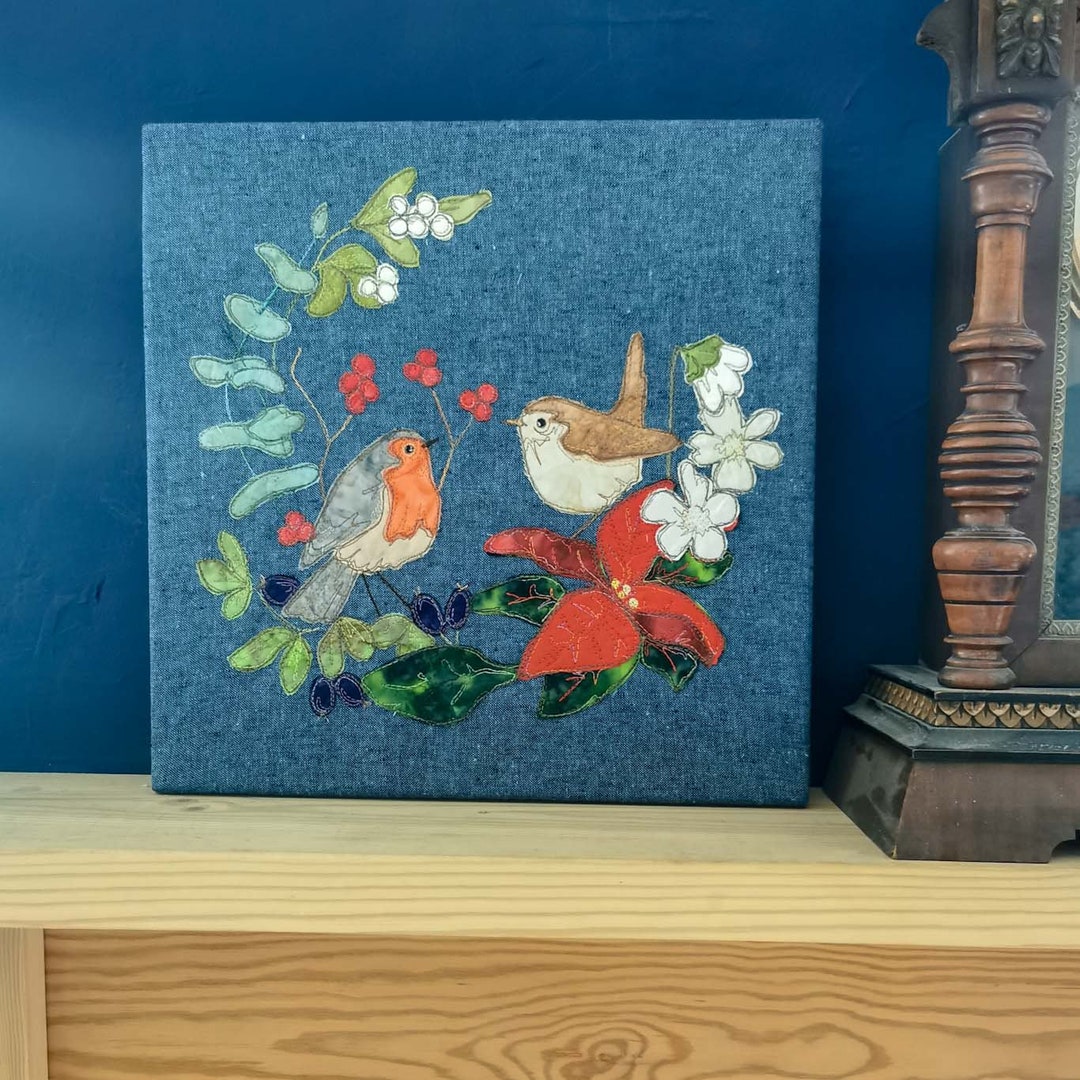 PDF Pattern for "robin and Wren Poinsettia Wreath" Winter Robin Raw ...