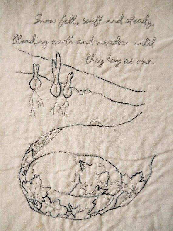 Red Work 4 Fox and Snow PDF Pattern Wildlife Hand Sewing | Etsy