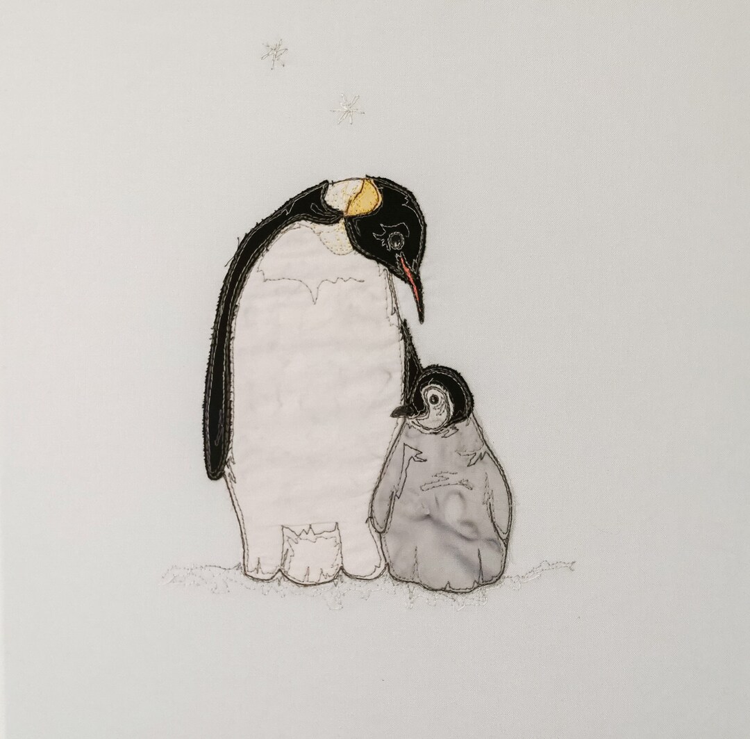 PDF Pattern for Emperor Penguins Snow Raw Edge Applique Tutorial Free ...