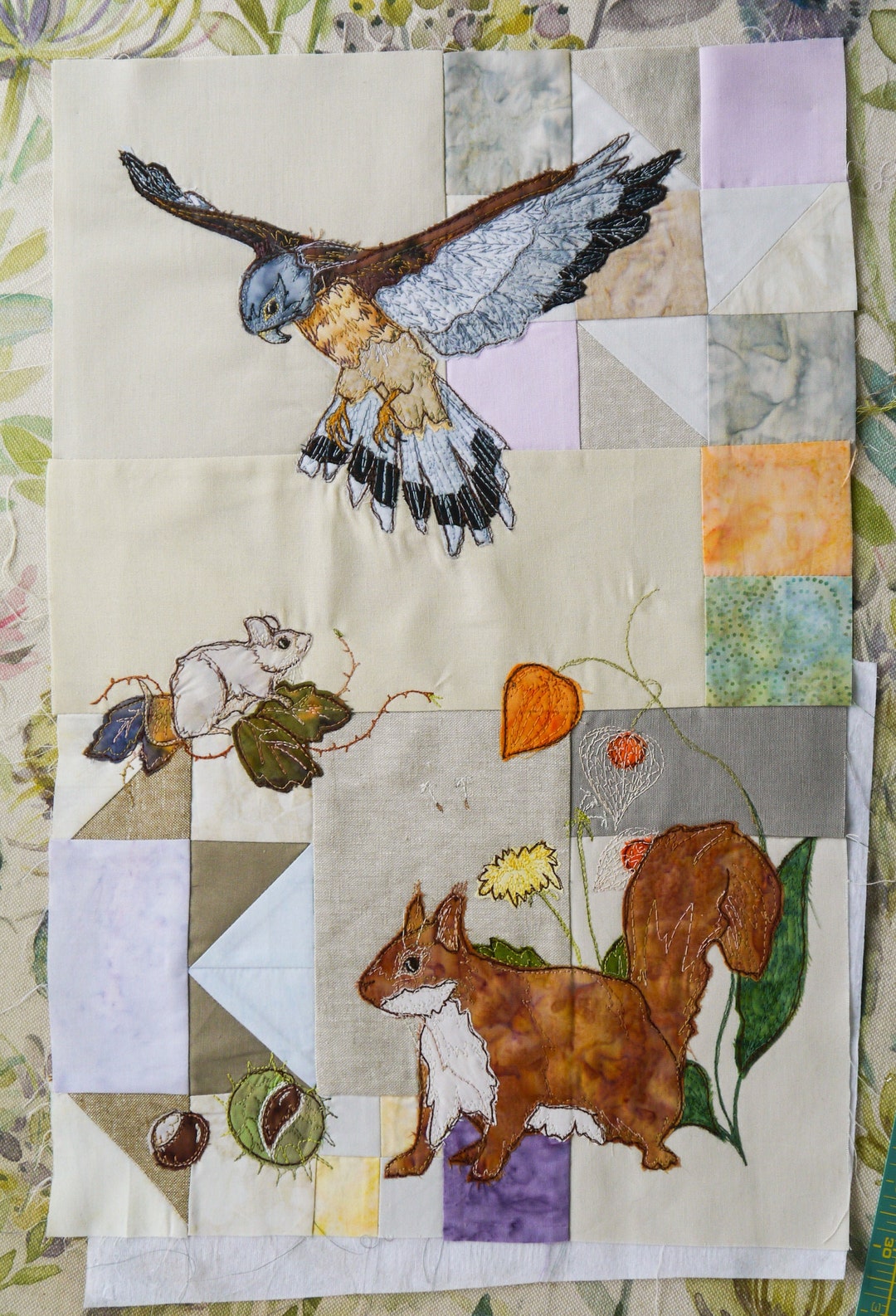PDF Pattern for Rainbow Sherbet Block 3 Kestrel Squirrel and Mouse Free ...