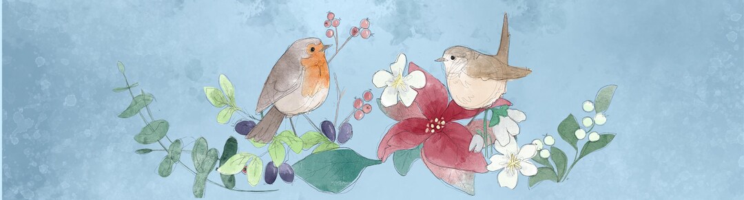 Pre-order Robin and Wren Border Print Panel 57.2 by 15.4 Cm on Quilting ...