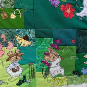 Printed Pattern Garden Fete Quilt Applique Victorian Mice Rainbow - Etsy