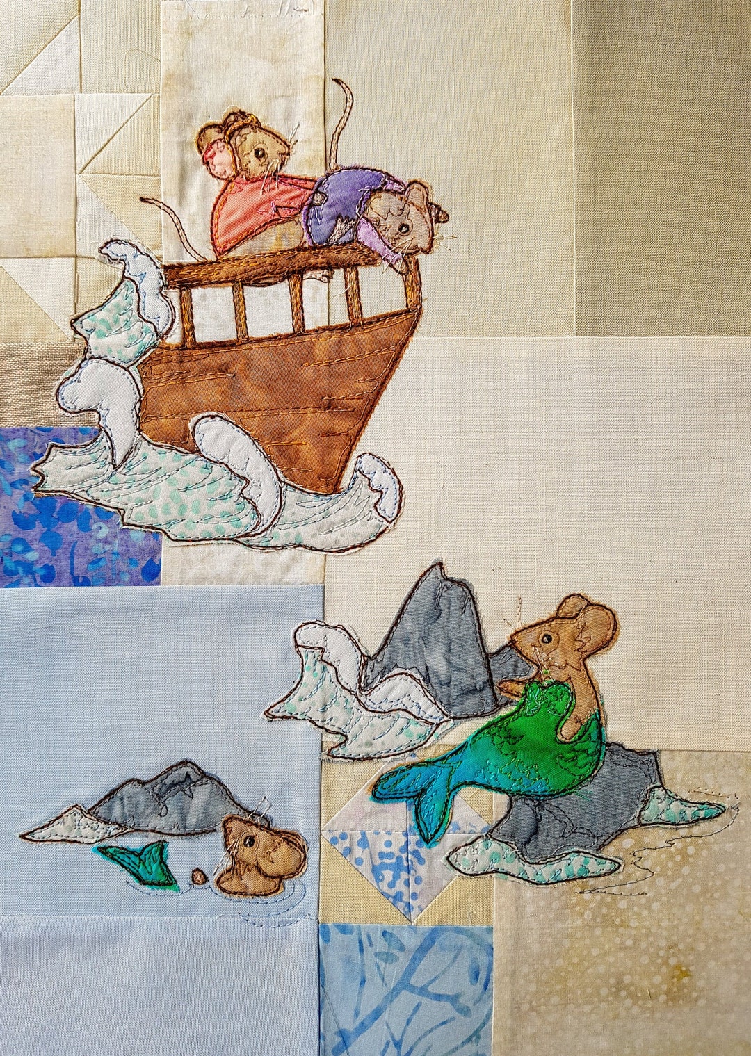 PDF Pattern for Captain Harry Elm Pirate Block Mermaid Mermouse Quilt ...