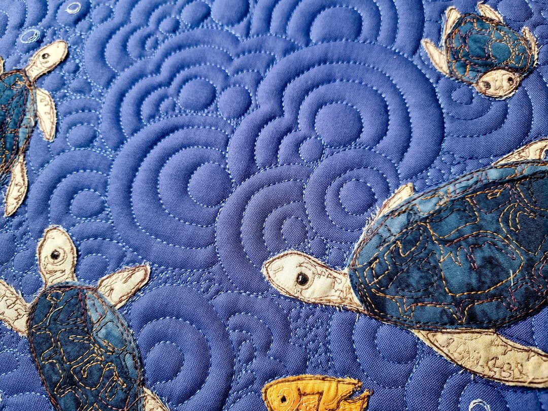 PDF Pattern for Sea Turtles 12" Pattern Raw Edge Applique Tutorial Free ...