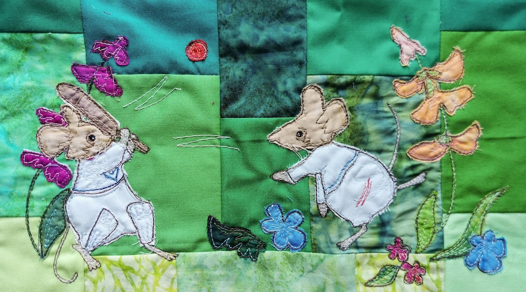 PDF Pattern Garden Party Quilt Block 2 Victorian Mice Cricket - Etsy