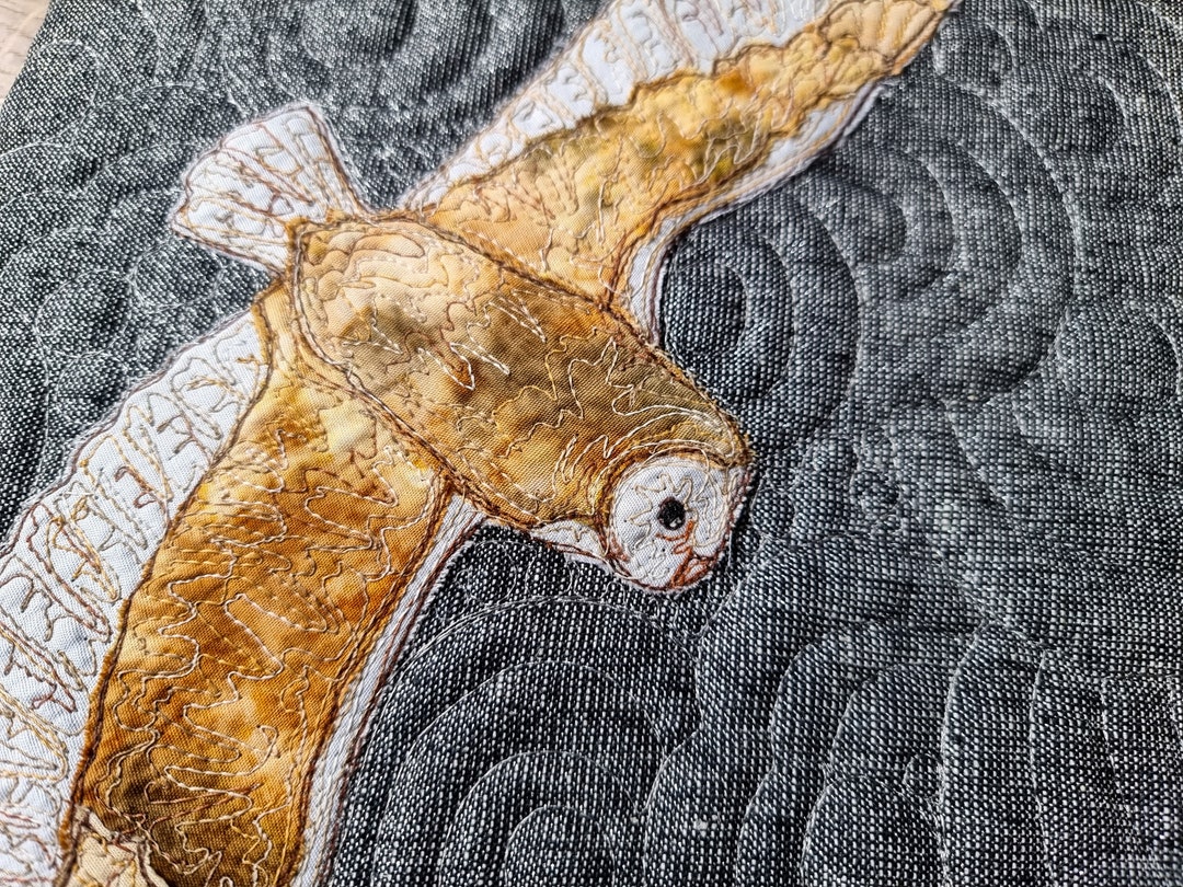 PDF Pattern for Flying Barn Owl 12" Pattern Raw Edge Applique Tutorial ...