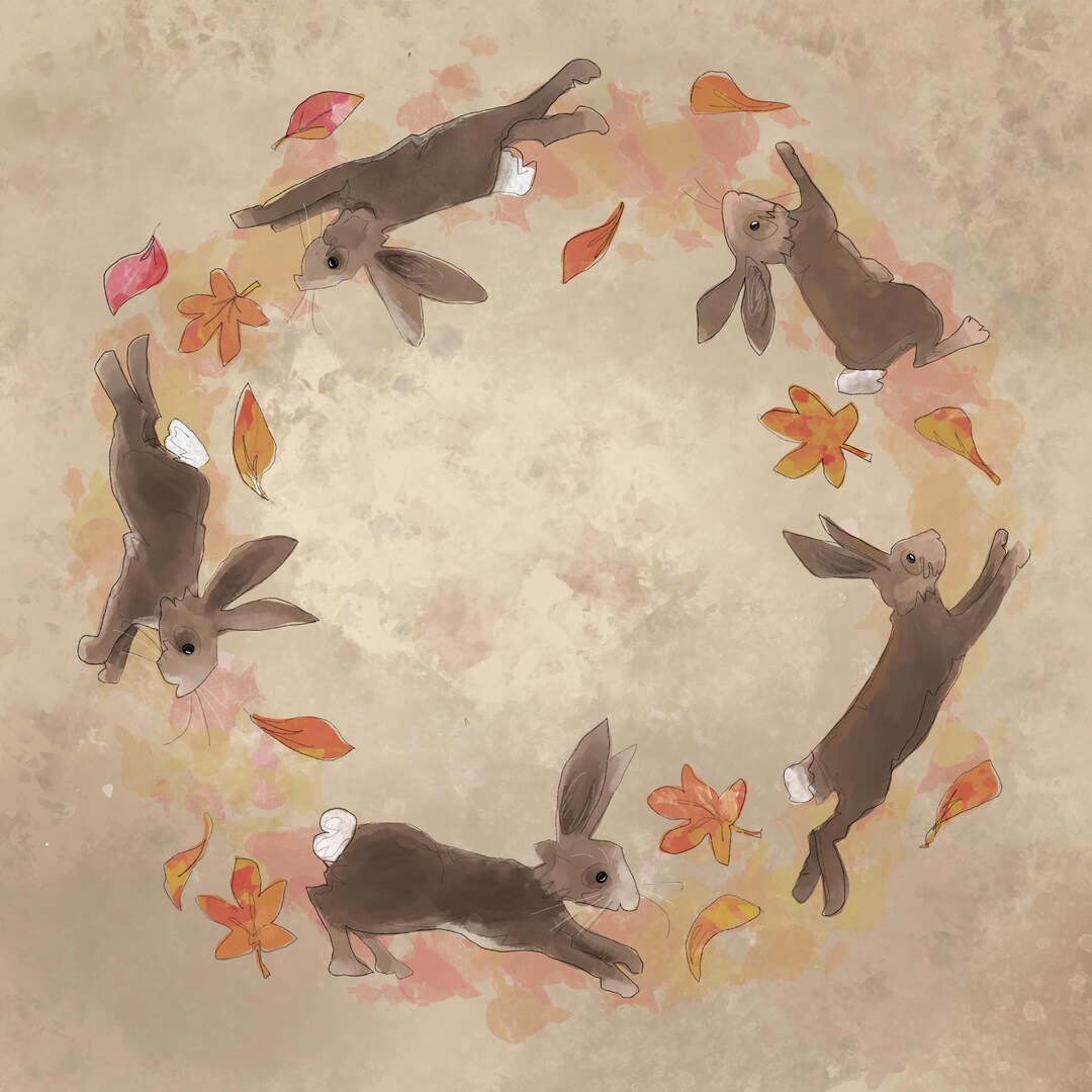 Pre -order Run Rabbit Printed Panel on Quilting Cotton 30.5 by 30.5 Cms ...