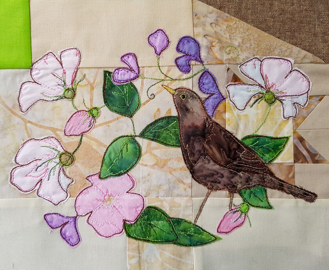 Full PDF Pattern for the Secret Garden Blocks 1 to 6 Quilt Raw Edge ...