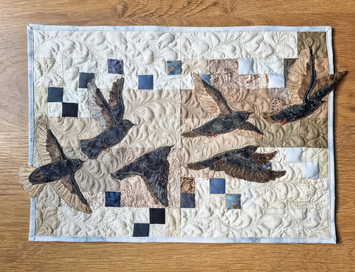Full PDF Pattern Set for A Hint of Murmuration Quilt Raw Edge Applique ...