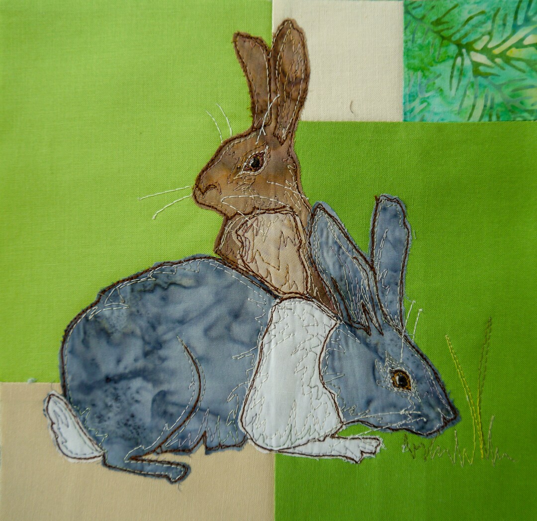 PDF Pattern Farmyard Rainbow Block 1 Rabbits (free Motion Embroidery ...