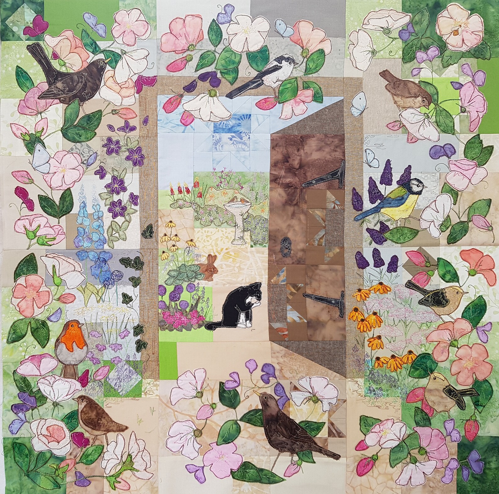 Full PDF Pattern for the Secret Garden Blocks 1 to 6 Quilt Raw Edge ...