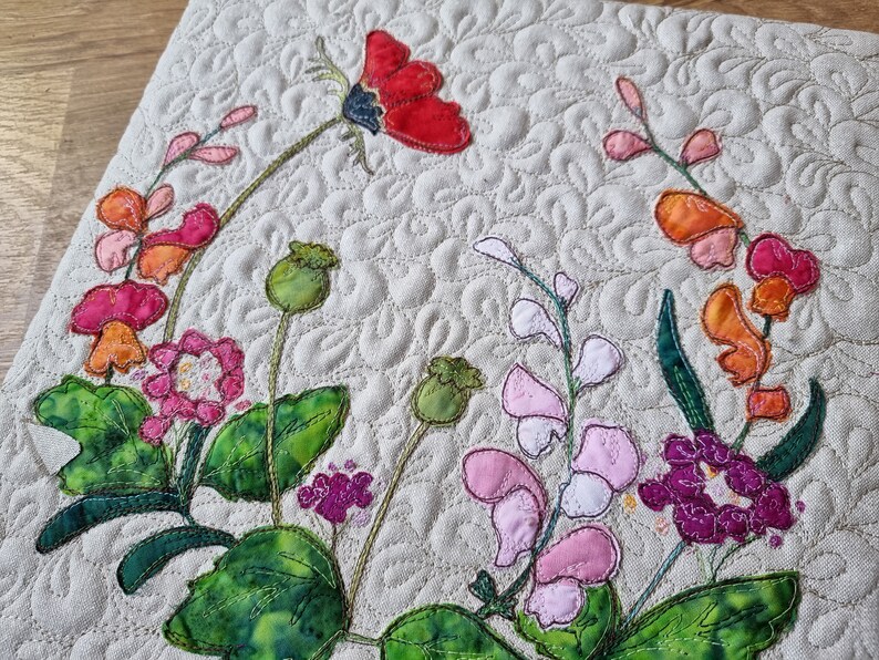 PDF Pattern for Snapdragons and Poppies 12" Pattern Raw Edge Applique ...