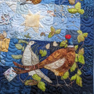 Fabric & Printed Pattern for 'a Covey of Pheasants' Quilt Raw Edge ...