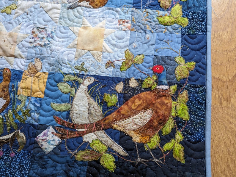 Fabric & Printed Pattern for 'a Covey of Pheasants' Quilt Raw Edge ...