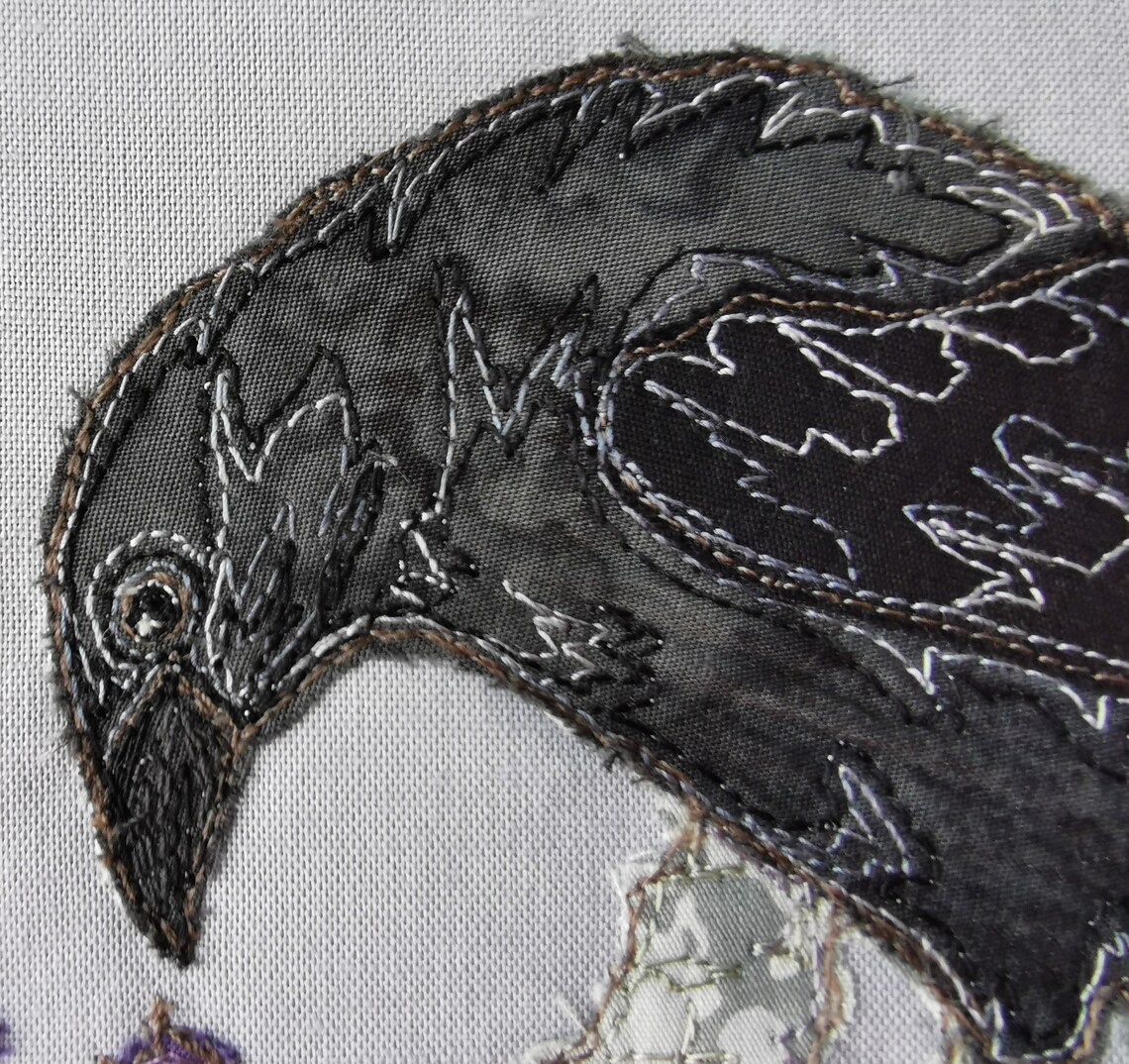 Printed Pattern for Crow Panel Raw Edge Applique Tutorial Free - Etsy