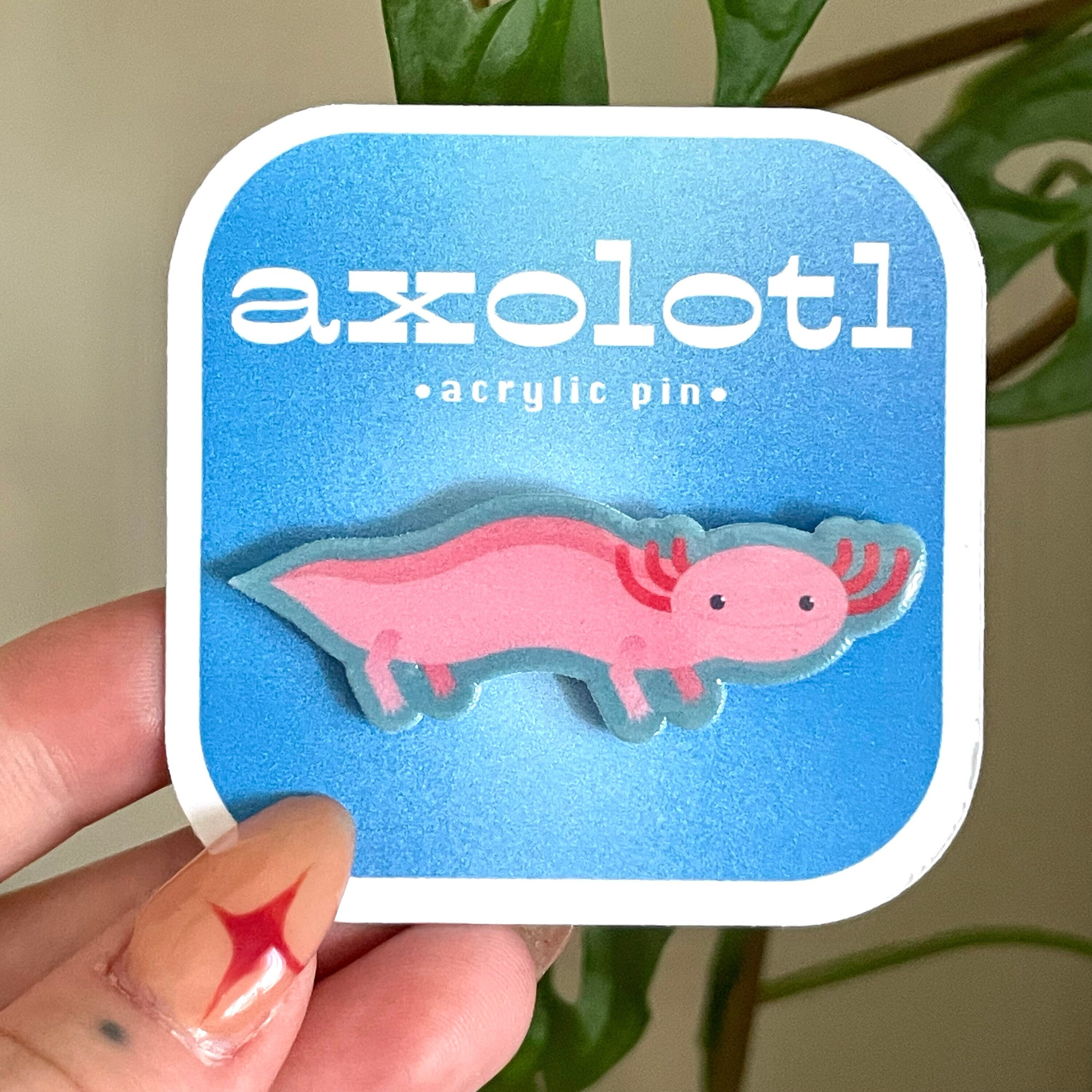 Axolotl Pin Acrylic Pin Shrinky Plastic Pin Cute Pin - Etsy