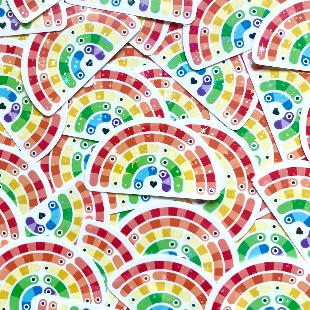Rainbow Worms | Vinyl Sticker | Glitter Sticker | Pride Sticker | Gay ...