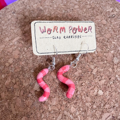 Worm Magnet Polymer Clay Magnet Pink Worm | Etsy