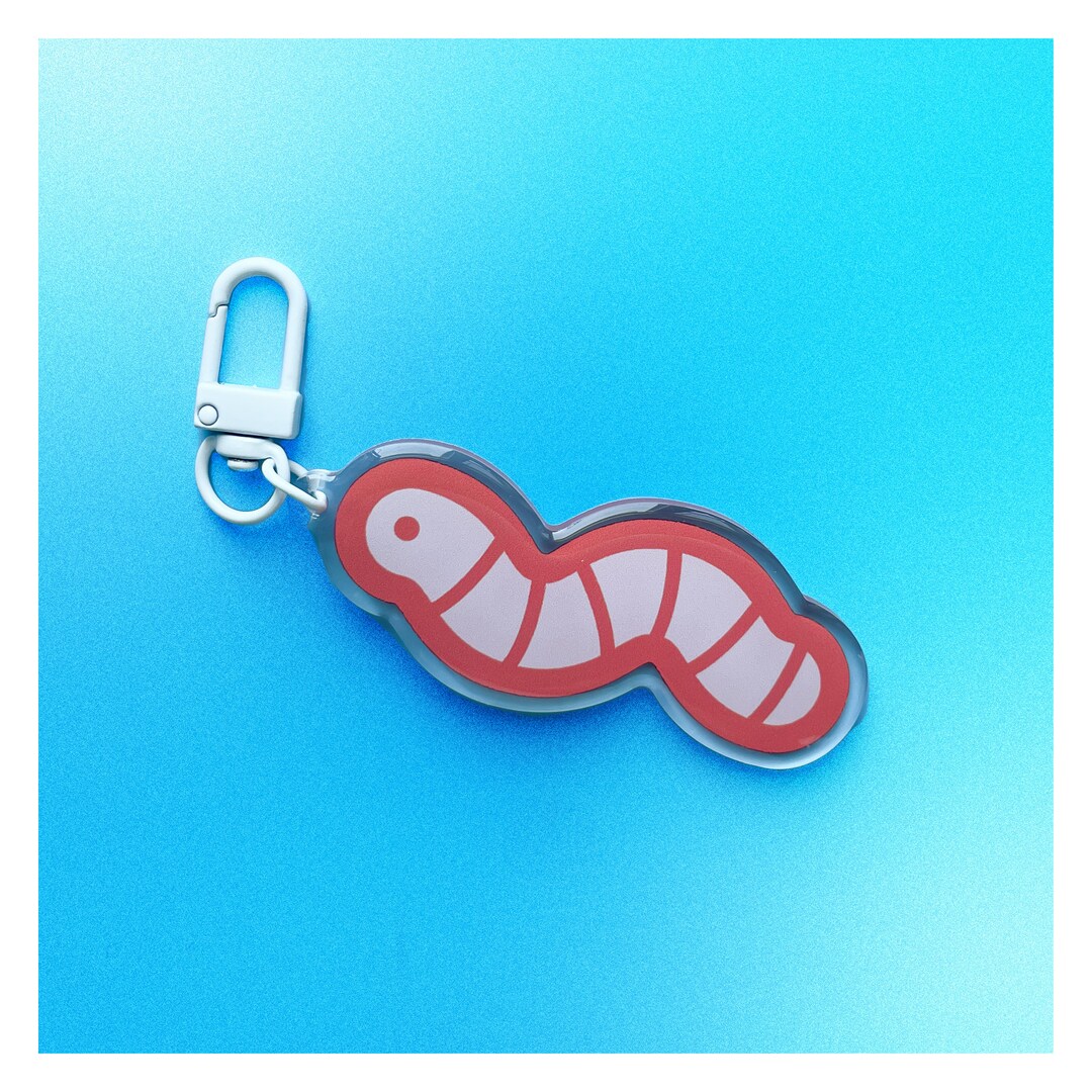 Worm Power | Acrylic Keychain | Cute Keychain | Acrylic Charm ...