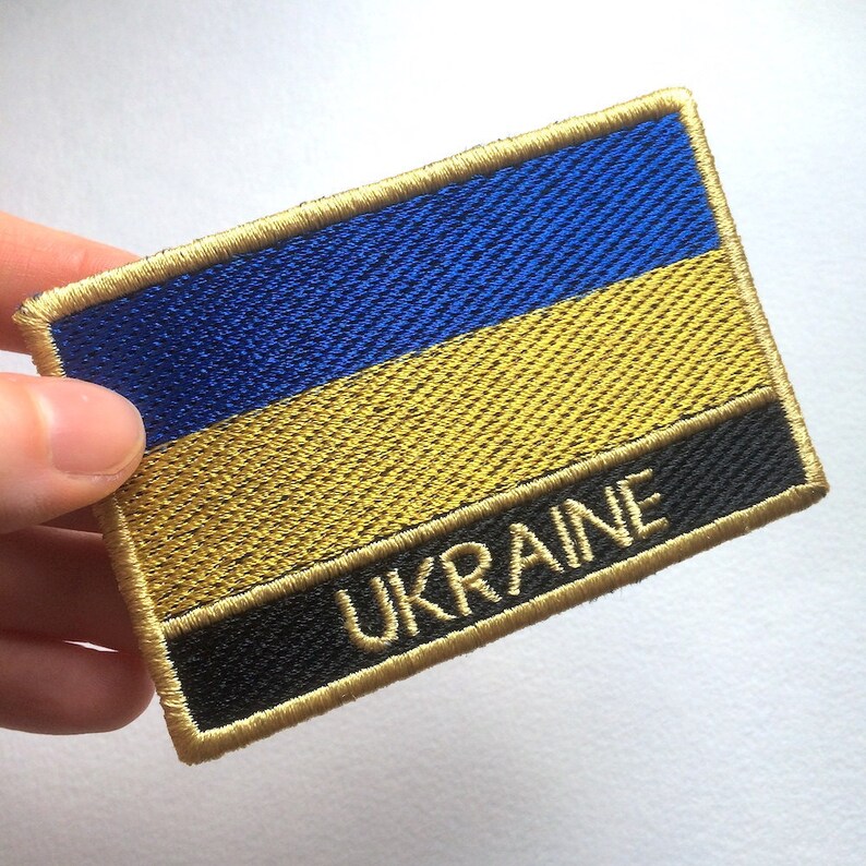 Ukraine Flag Embroidered Patch for biker jacket iron on sew on | Etsy