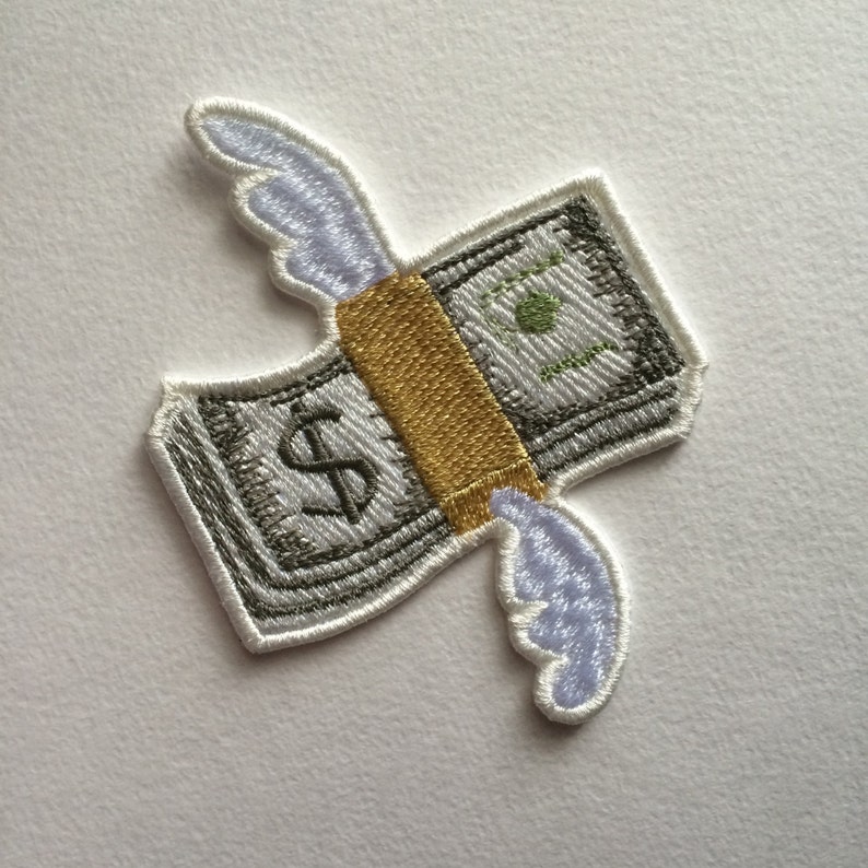 Money With Wings Embroidered Patch Sew on Money Patch Iron on | Etsy