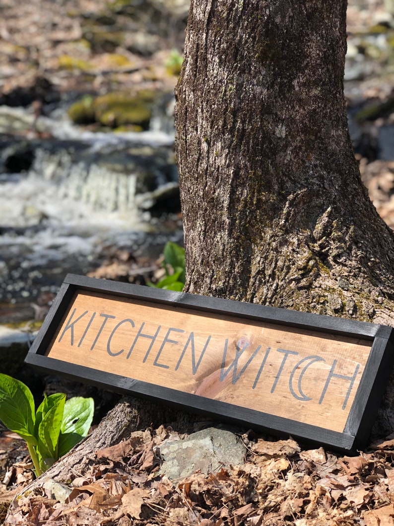 Witchy Decor Kitchen Witch Wooden Sign Crescent Moon - Etsy