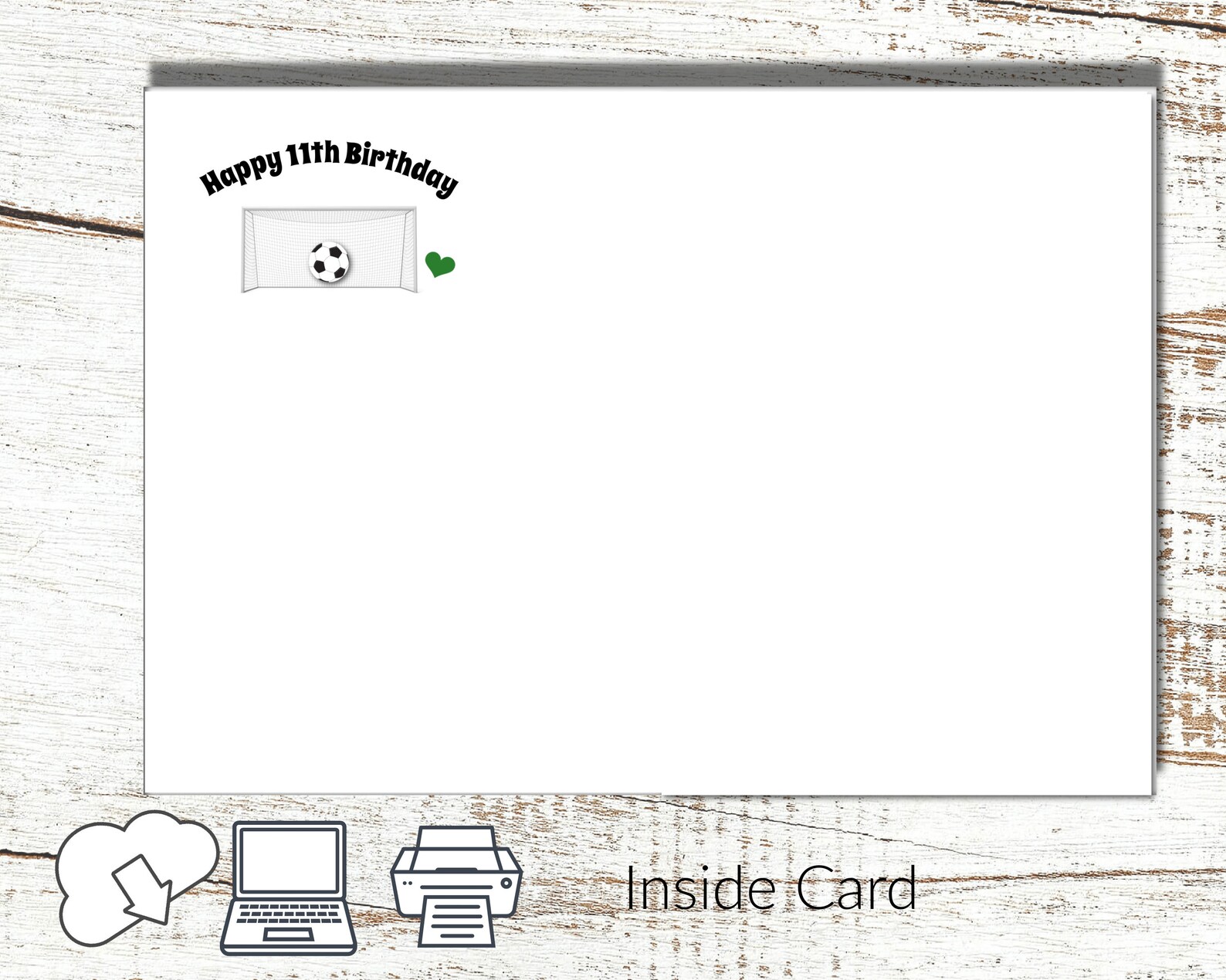 Instant Download and Print at Home 11th Birthday Card for Football ...