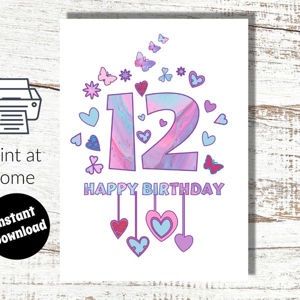 Birthday Cards 12 Year Old Girl - Etsy
