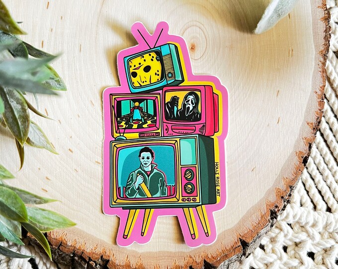 Horror Art Sticker, TV Sticker Decal, Classic Horror Stickers, Pop Art ...