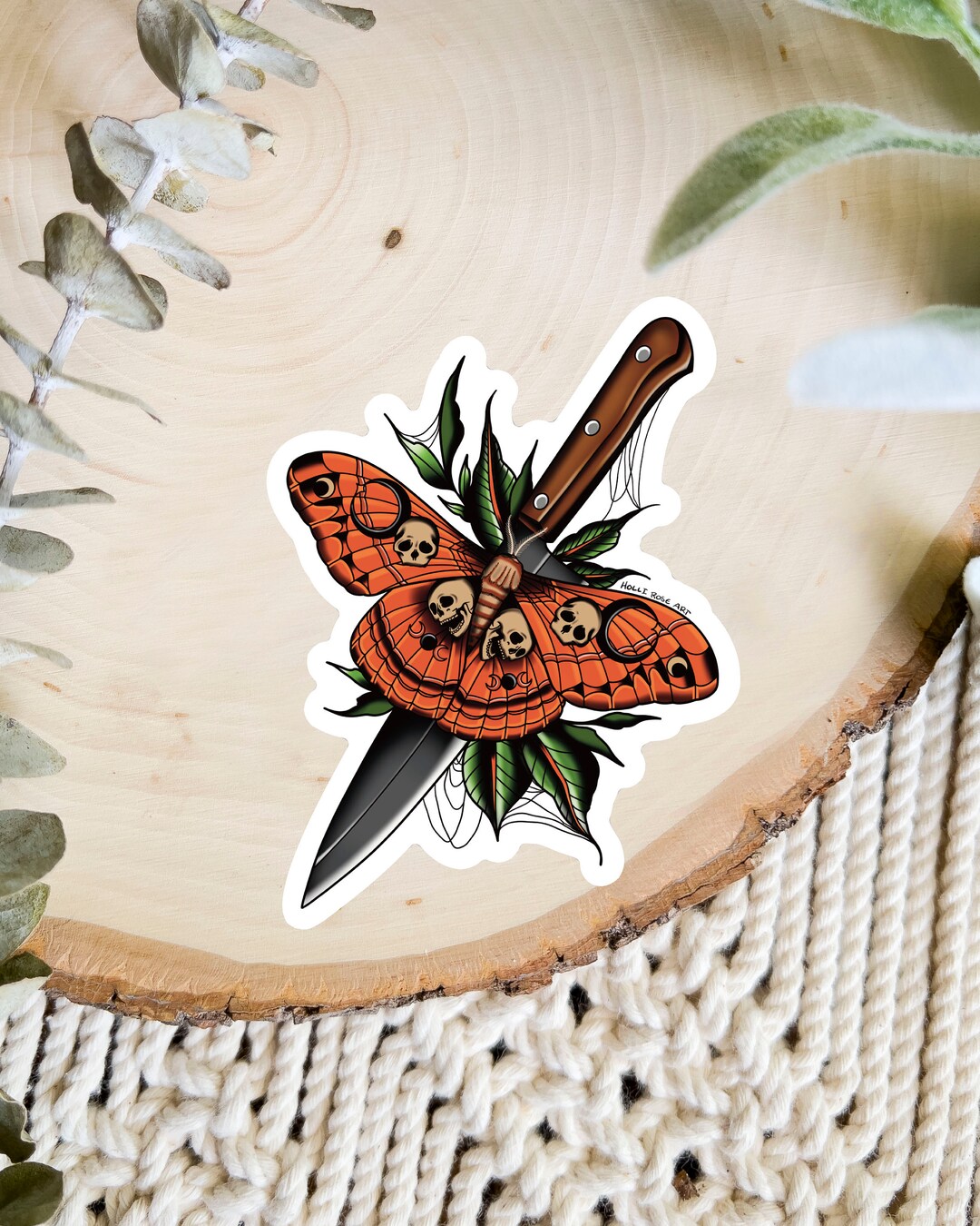 Skull Moth Sticker, Spooky Bug Moth Decal, Waterproof Sticker - Etsy