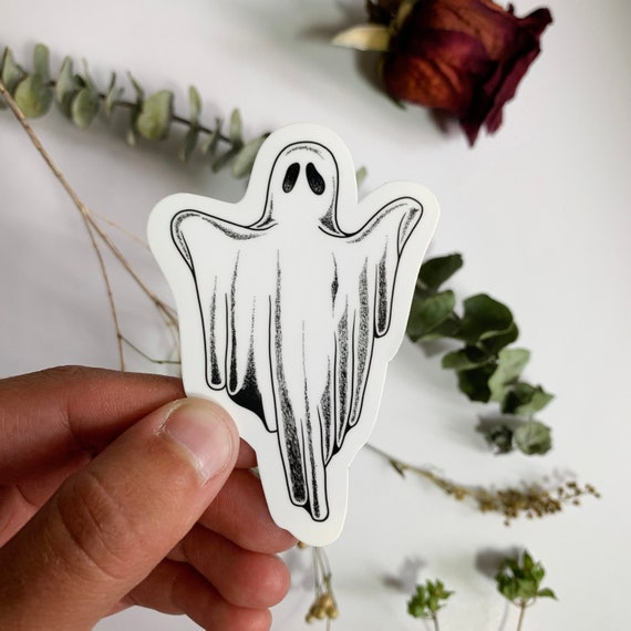 Ghost Sticker White Ghost Vinyl Sticker Water Resistant | Etsy
