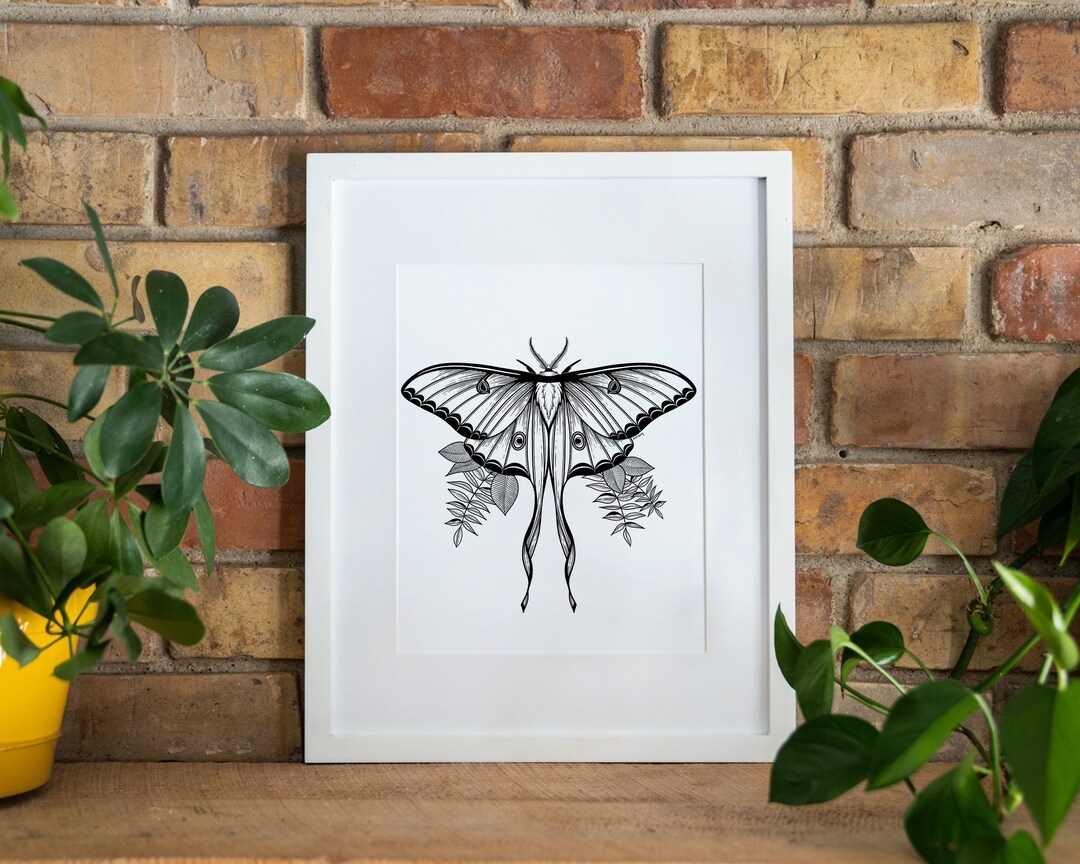 Luna Moth Digital Download Print, Luna Moth Printable Wall Art, Luna ...