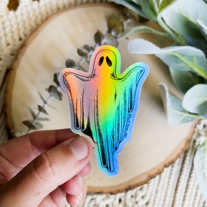 Halloween Sticker Ghost Art Sticker Holographic Sticker - Etsy