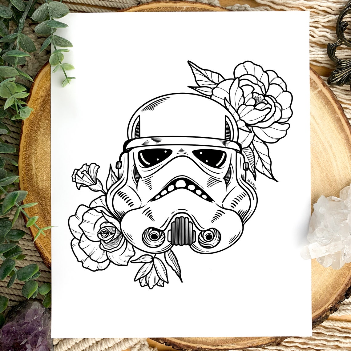 Stormtrooper Print Star Wars Art Print Stormtrooper Flowers | Etsy