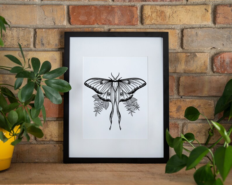 Luna Moth Digital Download Print Luna Moth Printable Wall | Etsy
