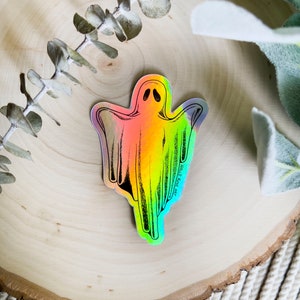 Halloween Sticker Ghost Art Sticker Holographic Sticker - Etsy
