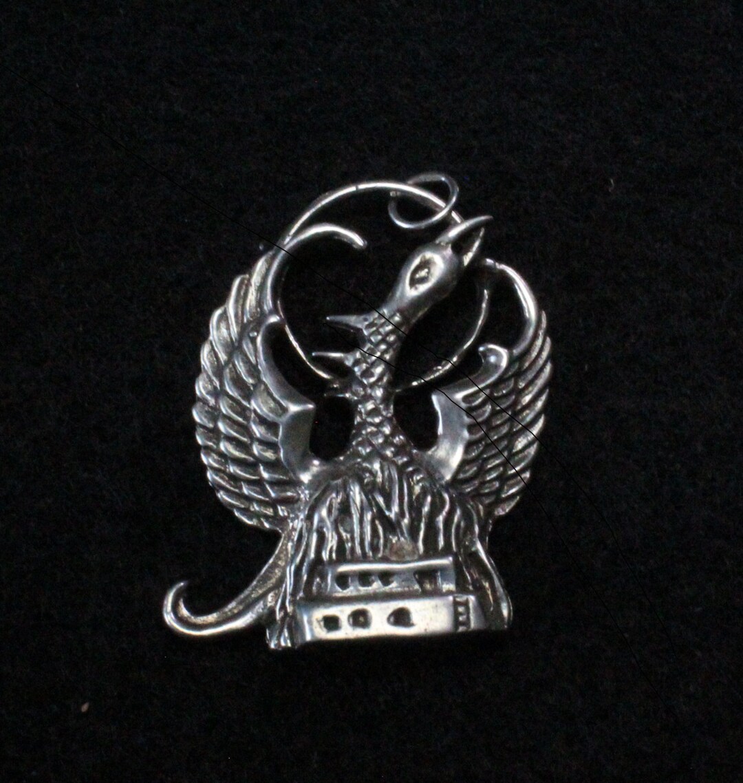 Phoenix Sterling Silver Pendant - Etsy