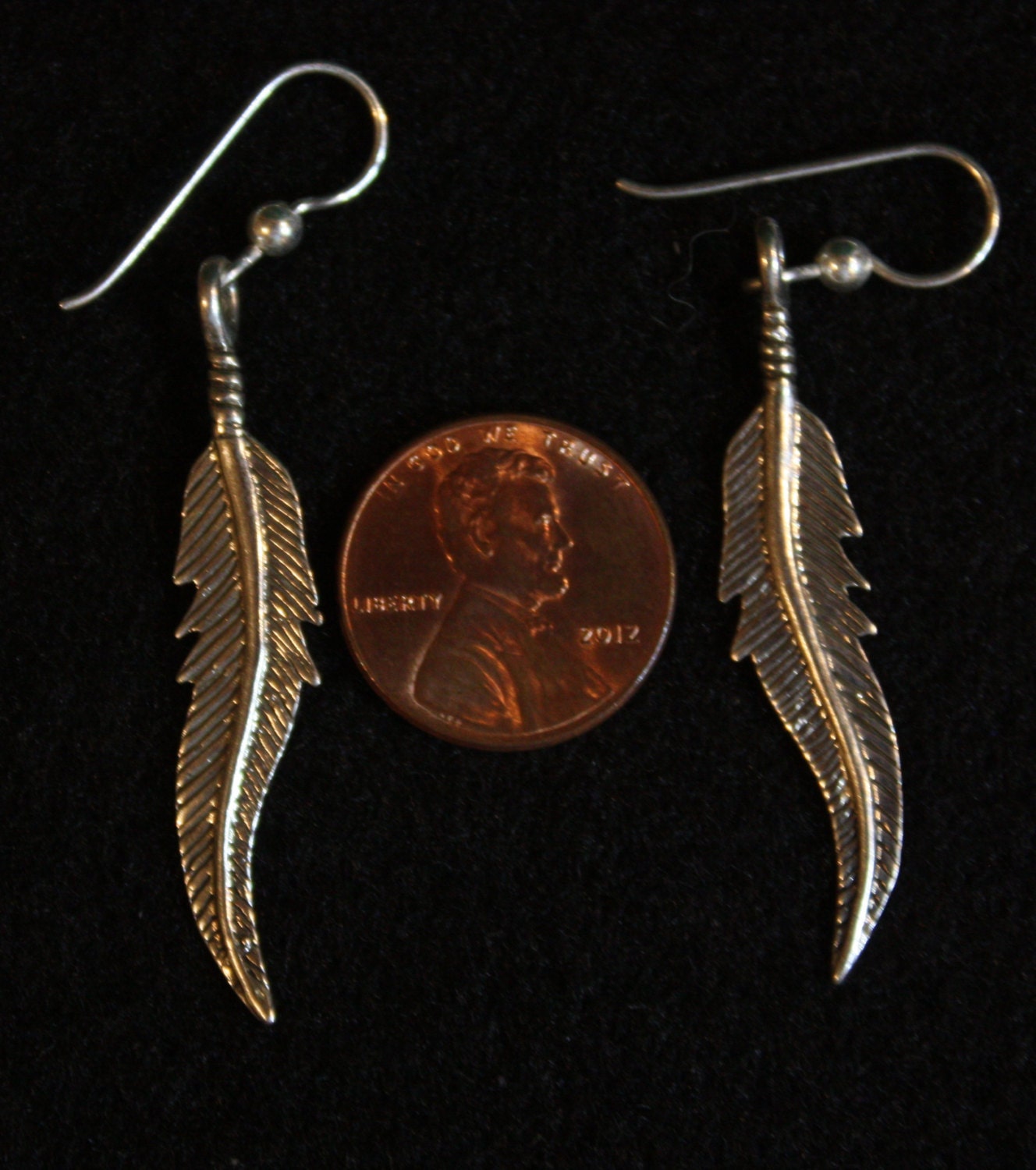 Native American Large Rio Feather Sterling Silver Dangle | Etsy