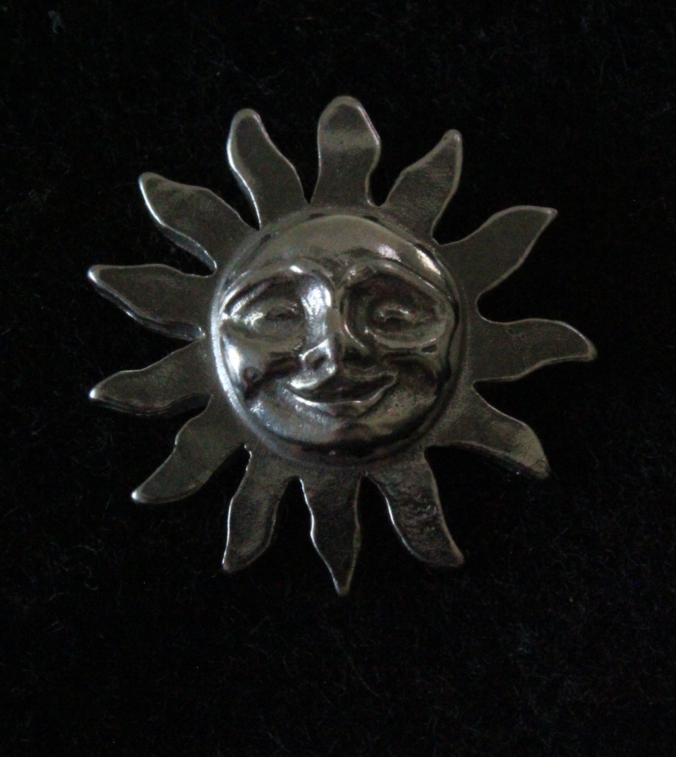 Smiling Sun - Sterling Silver Pendant - Etsy