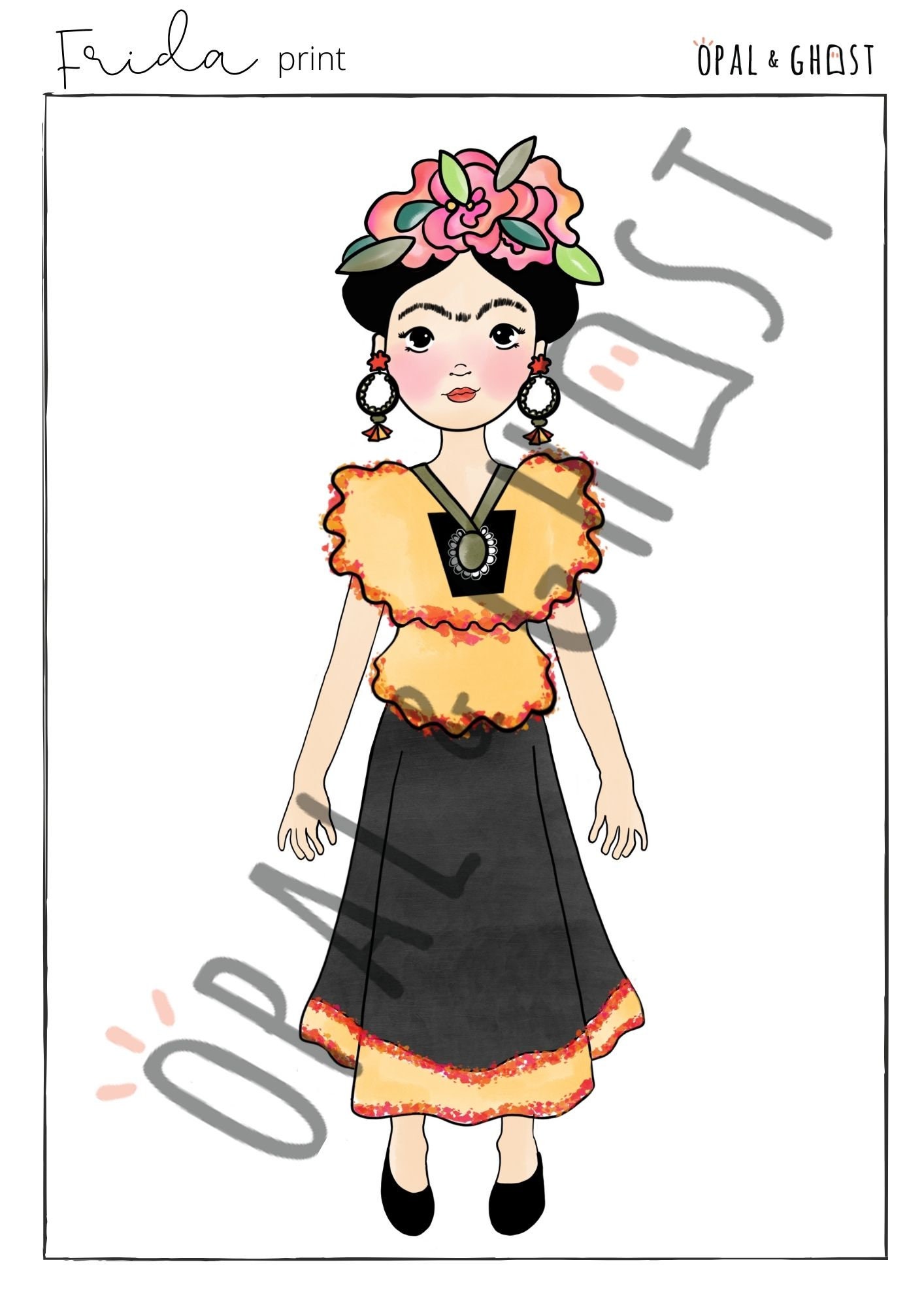 Frida Print PDF Printable Cute Frida Kahlo Kids Room - Etsy