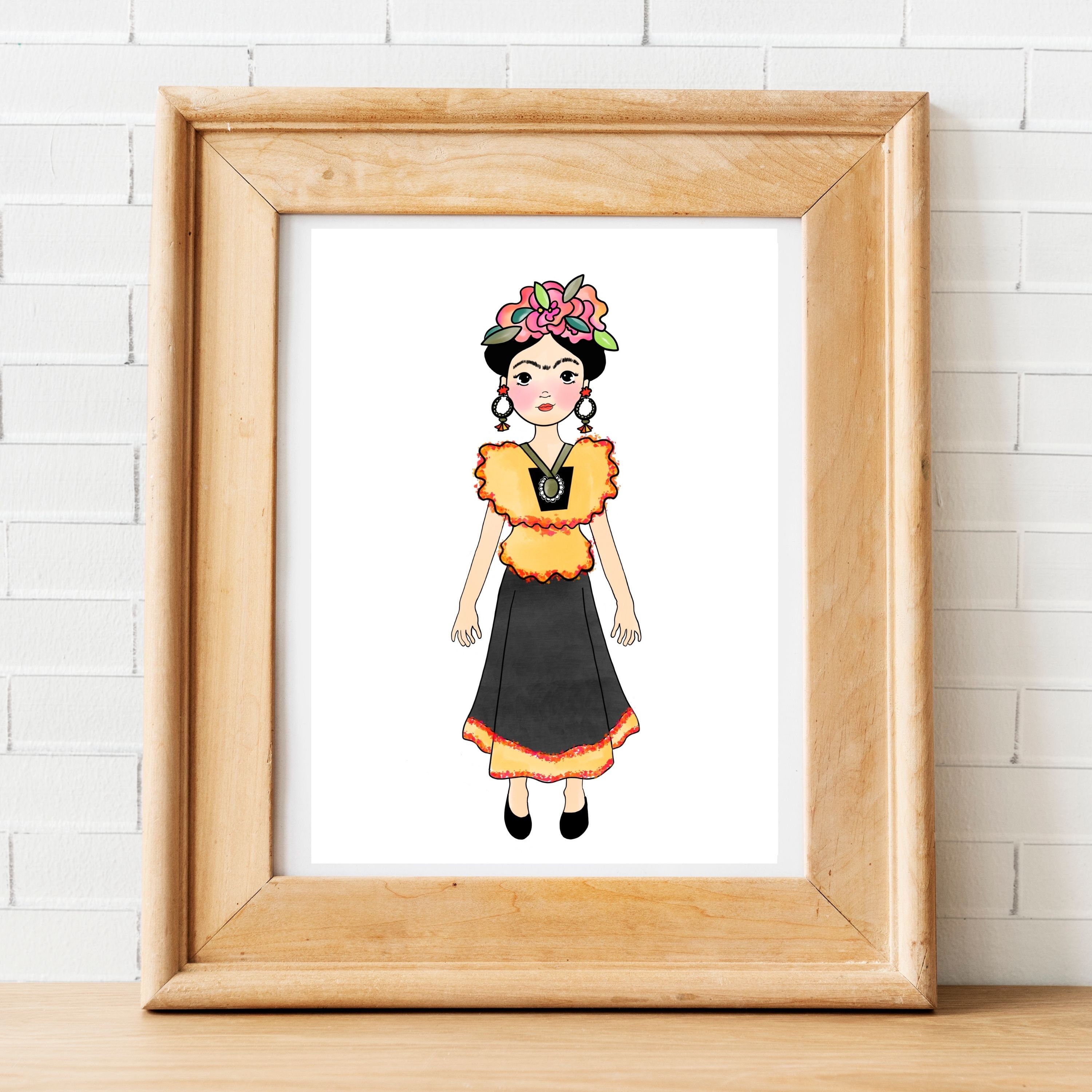 Frida Print PDF Printable Cute Frida Kahlo Kids Room - Etsy