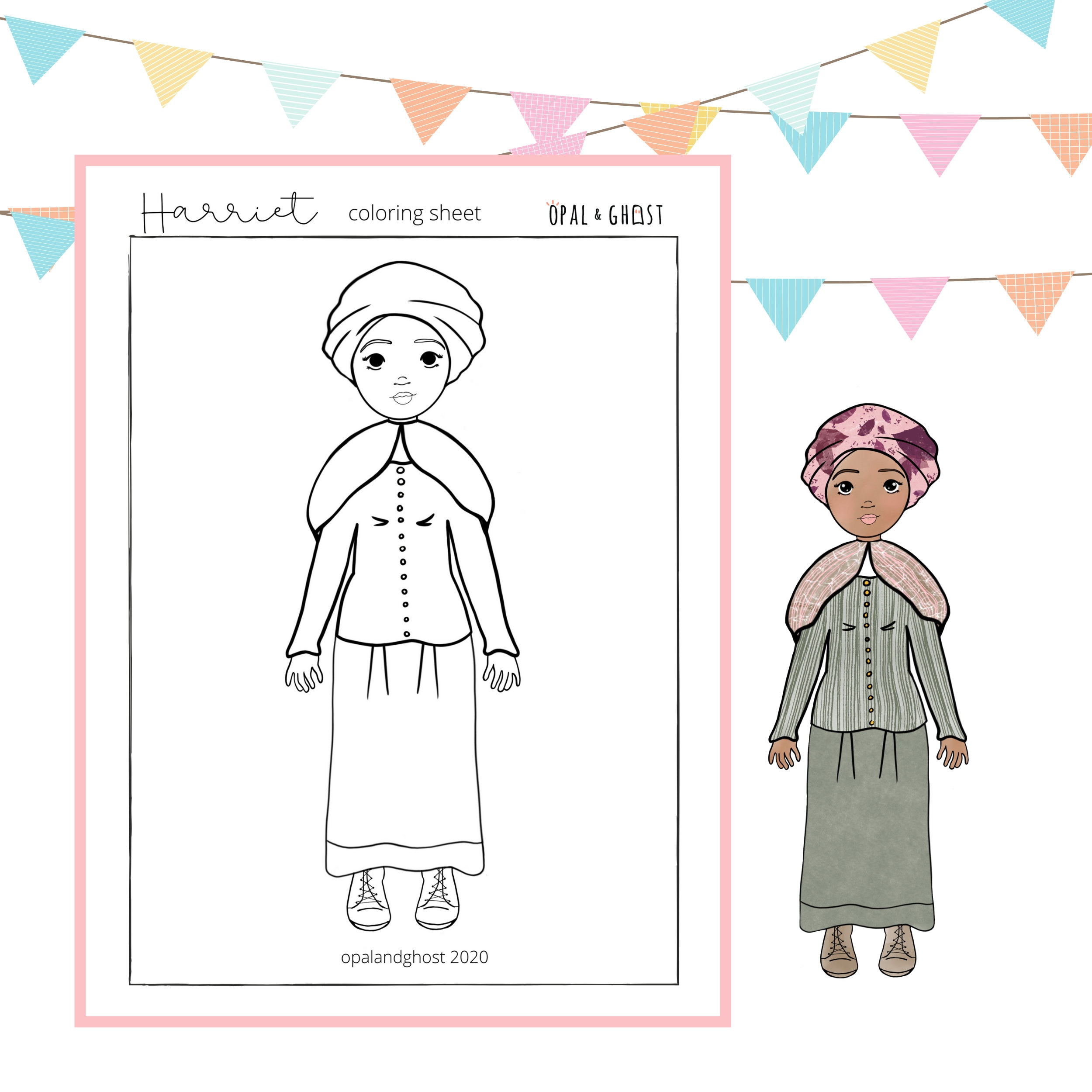 Harriet Tubman Coloring Page, Harriet Tubman Craft, Harriet Tubman for ...